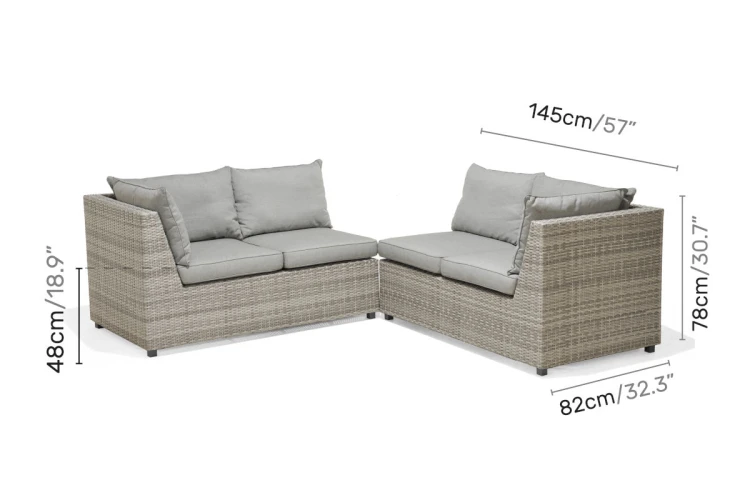 Aruba 4 seater rattan corner set store